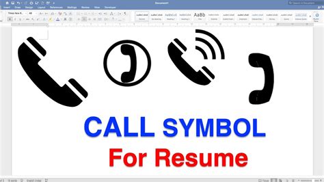 How To Insert Call Symbol In Word Youtube