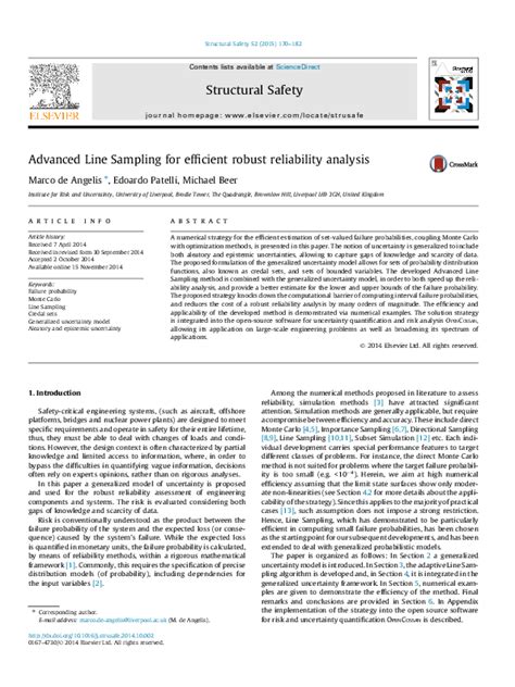 Pdf Advanced Line Sampling For Efficient Robust Reliability Analysis