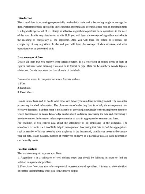 Fundamentals Of Algorithms And Data Structures Pdf Time Complexity Algorithms