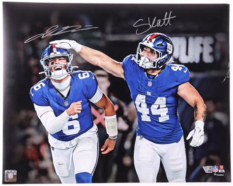 Jaxson Dart And Cam Skattebo Signed Giants 16x20 Photo Fanatics