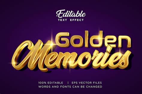 황금 텍스트 효과 목업 템플릿 그림 프리미엄 벡터