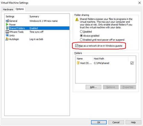 Mapping The Shared Folder As A Network Drive Vmware Workstation Player