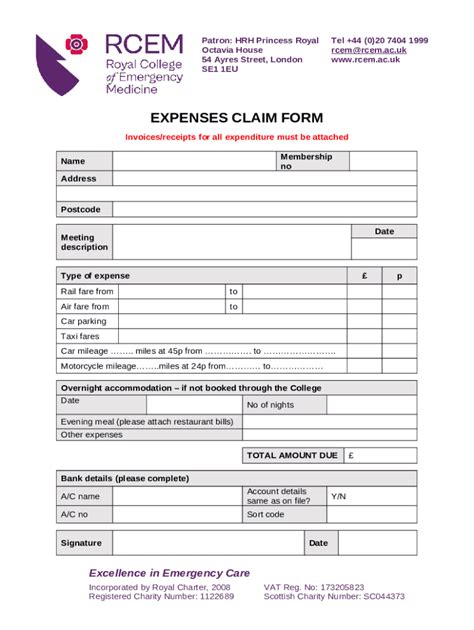 Appendix 4 Expense Claim Doc Template Pdffiller