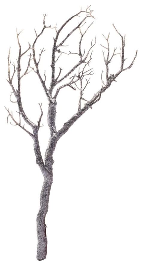 30 Inch Manzanita Silver Glitter Tree Branch Garden Theme Decorations