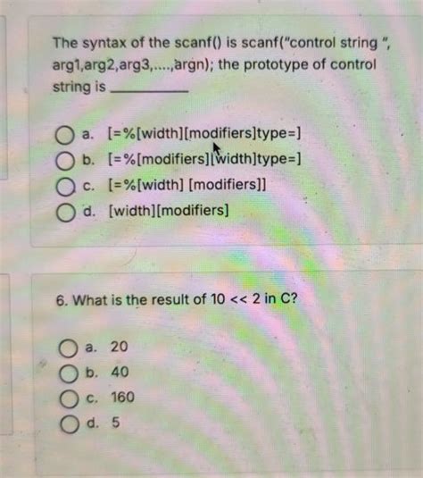The Syntax Of The Scanf Is Scanfcontrol Studyx The Syntax Of The Scanf Is Scanfcontrol Studyx