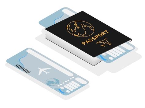 Premium Vector Passport With Ticket Inside Premium Vector Passport With Ticket Inside