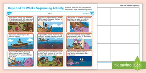 Kupe And Te Wheke Sequencing Activity Teacher Made