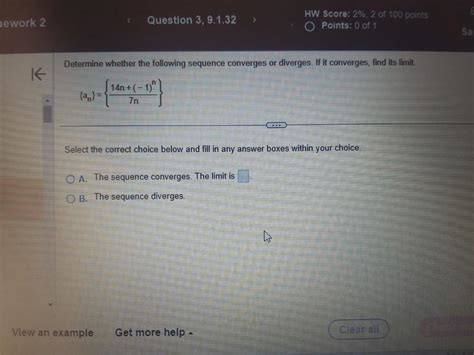 solved determine whether the following sequence converges or