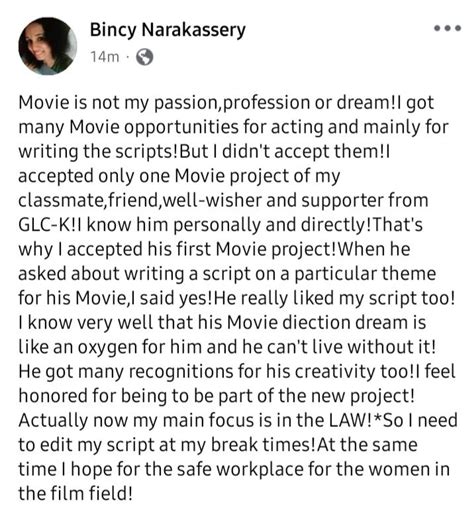 Bincy Narakassery Posted On Linkedin