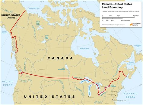 Canadaunited States Land Boundary Sovereign Limits