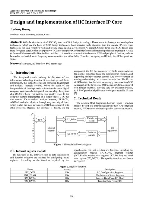 PDF Design And Implementation Of IIC Interface IP Core