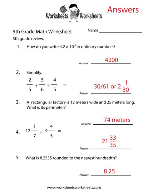 Math Worksheets With Answers Free Printable Answer Keys Worksheets Worksheets