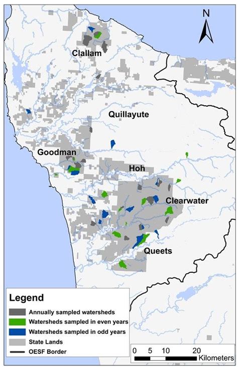 Map Of State Managed Lands And Sample Watersheds In The Oesf Download Scientific Diagram