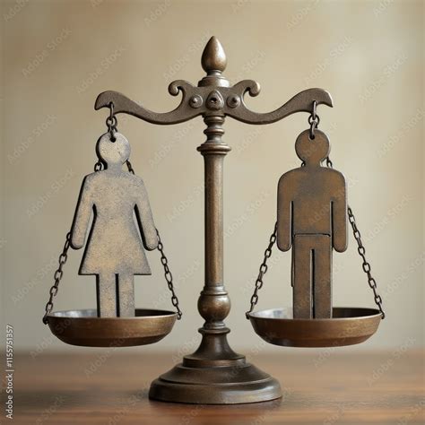Bronze Balance Scale With Male And Female Figure Symbols Isolated On