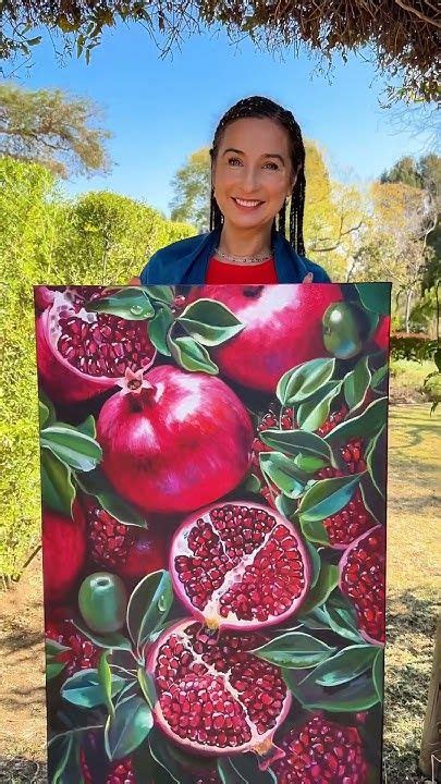 Сочные гранаты 😍 художник ольгабазанова творчество искусство шортс картинамаслом кисть