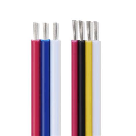 XLPE Copper Electronic Flat Speaker Wire UL21016 2 54 Spacing RGB Color Flexible Rainbow Wire