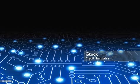 블루 회로 기판 패턴 텍스처입니다 첨단 디지털 컴퓨터 기술 개념에 배경 3d 추상 그림입니다 전기 연료 및 전력 생산에 대한 스톡 사진 및 기타 이미지 Istock
