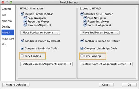 Lazy Loading Of HTML5 Simulation ForeUI