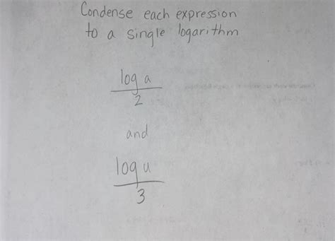 Solved Condense Each Expression To A Single Logarithm Loga