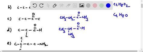 complete the following structural formulas by adding enough hydrogens