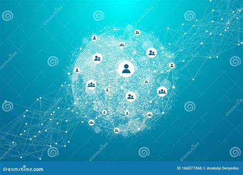 Global Network Connection Concept Big Data Visualization Stock Vector Illustration Of Connect