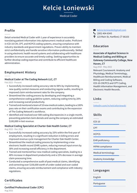 Top 17 Medical Coder Resume Objective Examples Resumecat