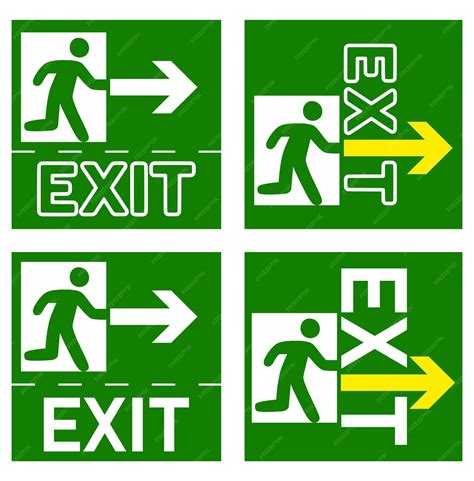 Premium Vector Exit Emergency Sign Vector Illustration