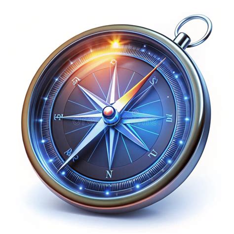 Glowing Compass With Floating Magnetic Needles Stock Illustration