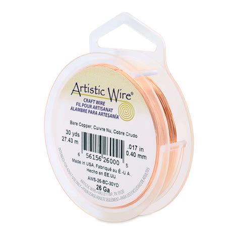 Artistic Wire 26 Gauge 41 Mm Bare Copper Craft Wire 30 Yd 274
