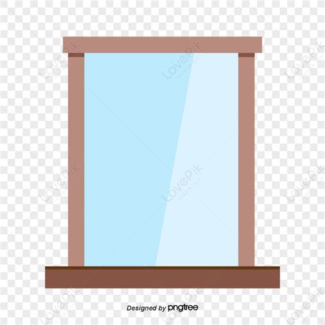 Brown Border Blue Mirror Blue Glass Window Window Blue Vector Border