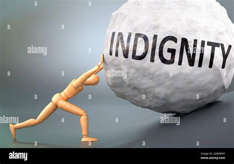 Indignity And Painful Human Condition Pictured As A Wooden Human