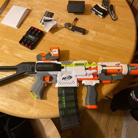 Nerf Stryfe 170 Fps Battlecamo Modded Nerf W Neo Dymium Motors Daybreak Flywheels And Cage Etsy