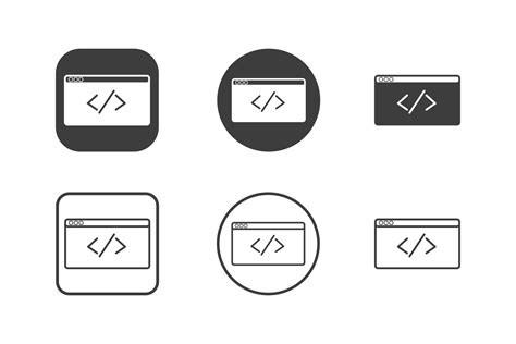 Symbol Programming Icon Design 6 Variations Isolated On White