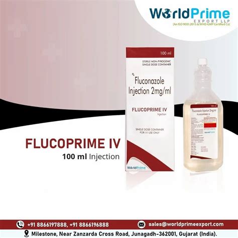 Fluconazole Injection 2mg Ml Packaging Size 100 Ml At Best Price In Junagadh