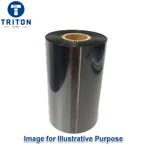 Black 80mm X 300m Wax Resin Thermal Transfer Ribbon Flush