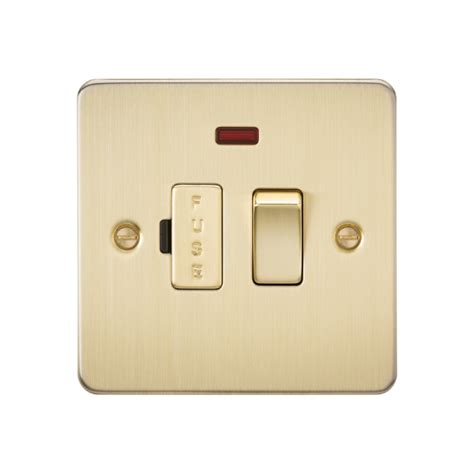 Brushed Brass 13a Switched Fused Spur Unit With Neon Fp6300nbb