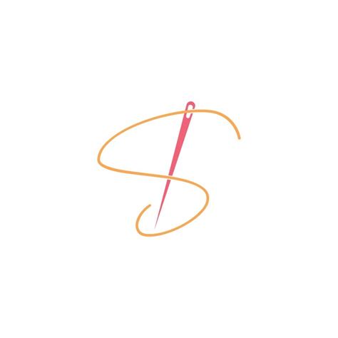 Premium Vector Thread And Needle Logo With Letter S Vector Illustration