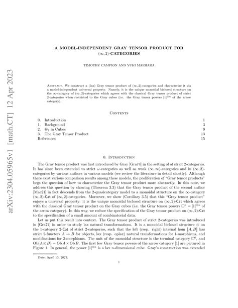 Pdf A Model Independent Gray Tensor Product For Infty 2 Categories