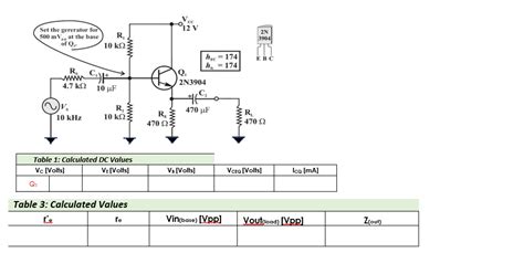 Solved Calculate The DC Values AND PUT THEM IN TABLE 1 AND Chegg Com