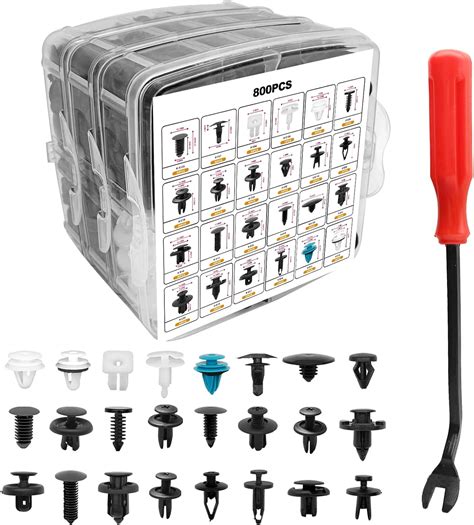 801 Pcs Car Retainer Clips Fasteners 24 Most Popular Sizes
