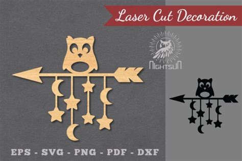 Owl Arrow Laser Cut Decoration 1 · Creative Fabrica