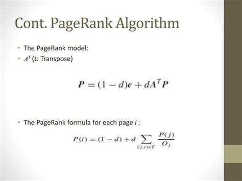 Pagerank Algorithm In Data Mining Pptx Search Internet