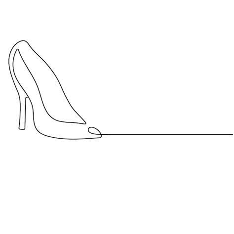 신발 아이콘 연속 한 줄 그림 윤 터 일러스트레이션 프리미엄 벡터