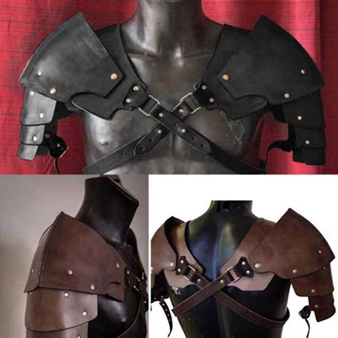Medieval Leather Rivet Retro Men Shoulder Armor Steampunk Leather