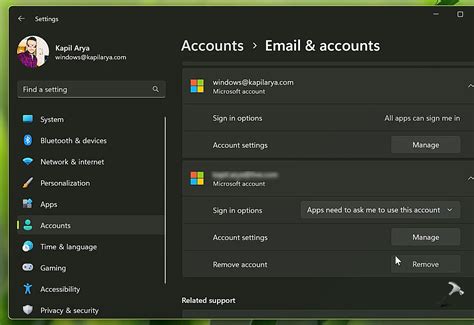 Как удалить учетную запись Microsoft в Windows 11