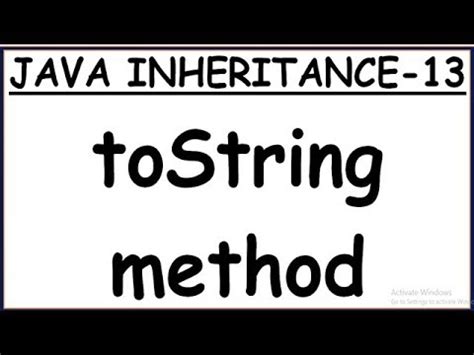 TOSTRING METHOD IN JAVA OBJECT CLASS YouTube