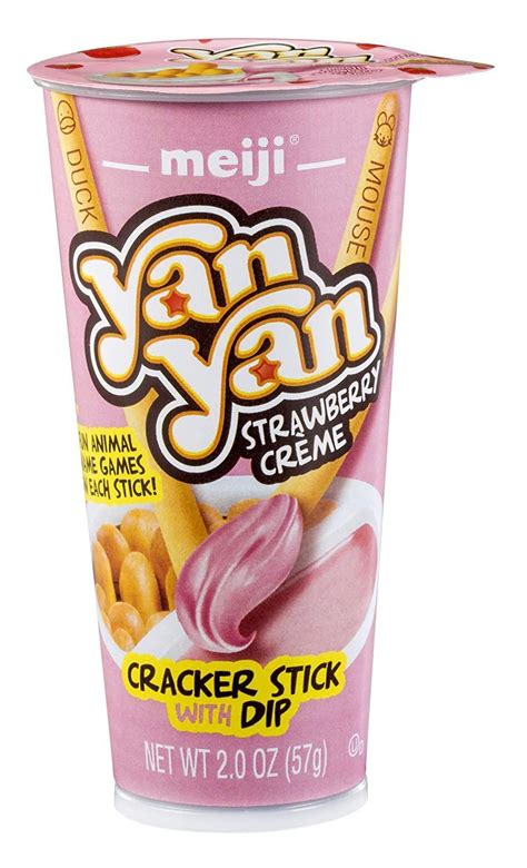 Meiji Yan Yan Dipping Sticks Strawberry Cr Me 2 Oz Pack Of 10 Fun