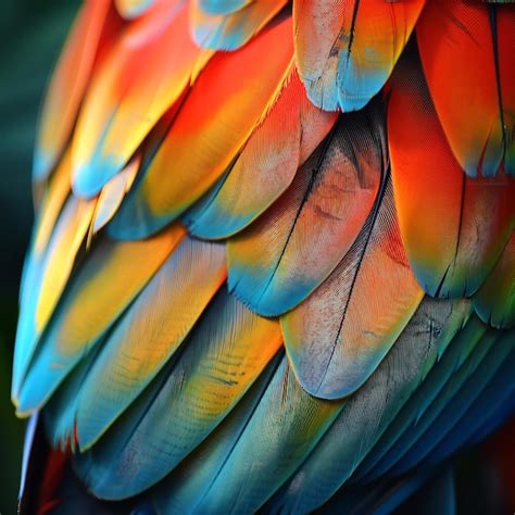 Detailed Close Up Of Exotic Bird Feathers In High Resolution Premium Ai Generated Image