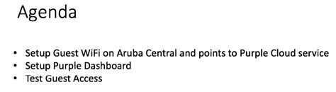 How To Aruba Central Poc Integrating Purple Cloud Managed Networks