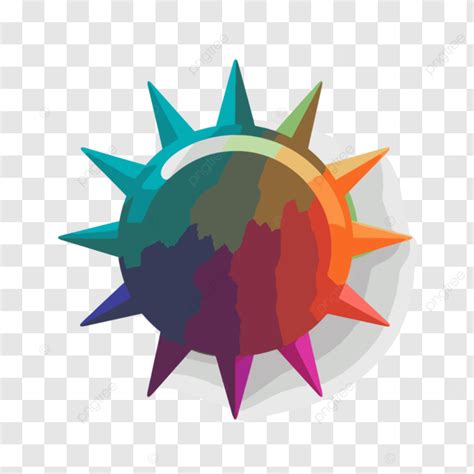 Colorful Sunny Button With Spikes Vector A Simplistic Colorful Icon Of